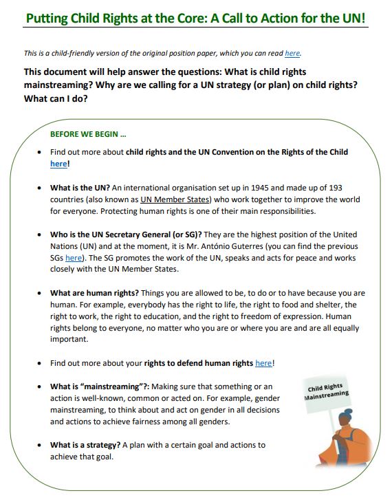 Publications for children – Child Rights Connect